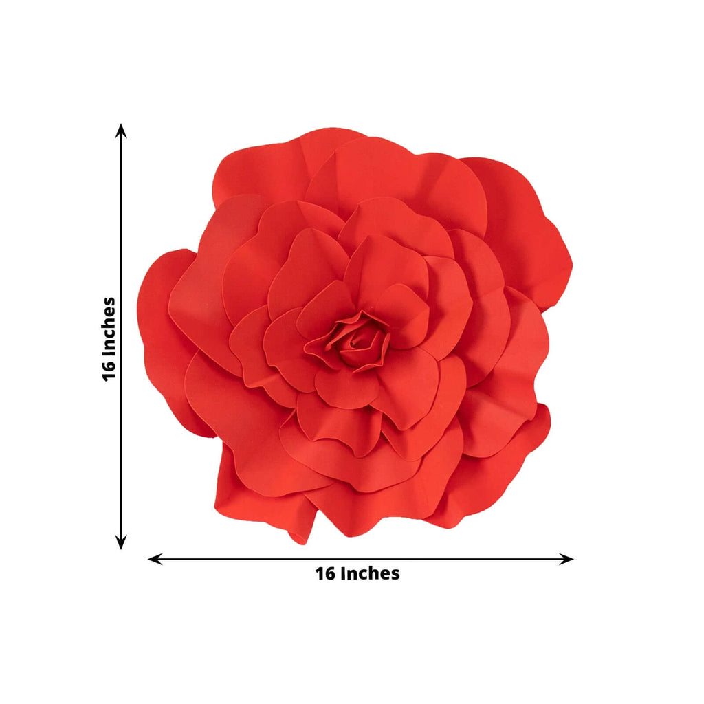 16" Red Foam Artificial Roses - 4 Pack | tableclothsfactory.com