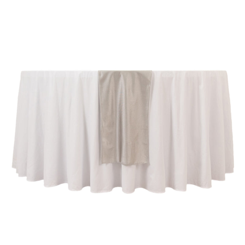 Scuba Table Runner 12"x108" Ivory by TableclothsFactory.com