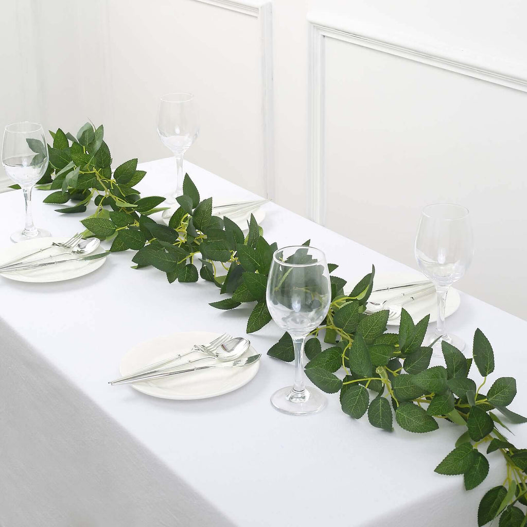 6ft Green Silk Rose Leaf Hanging Vine | tableclothsfactory.com