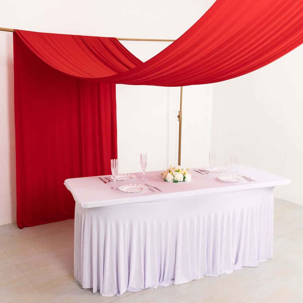 Red 4-Way Stretch Spandex Event Curtain 5ftx18ft | tableclothsfactory.com