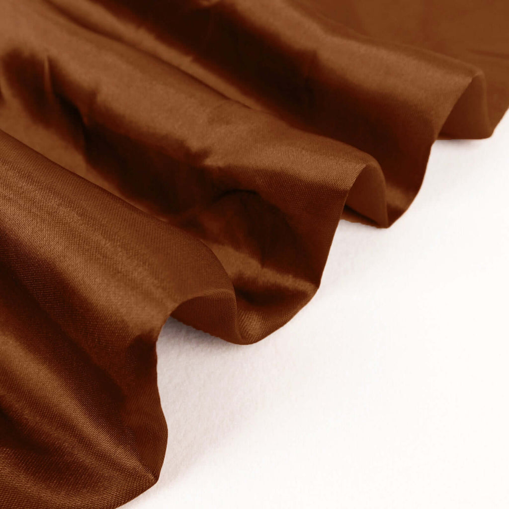 Cinnamon Brown Satin Fabric Bolt 10 Yards | tableclothsfactory.com