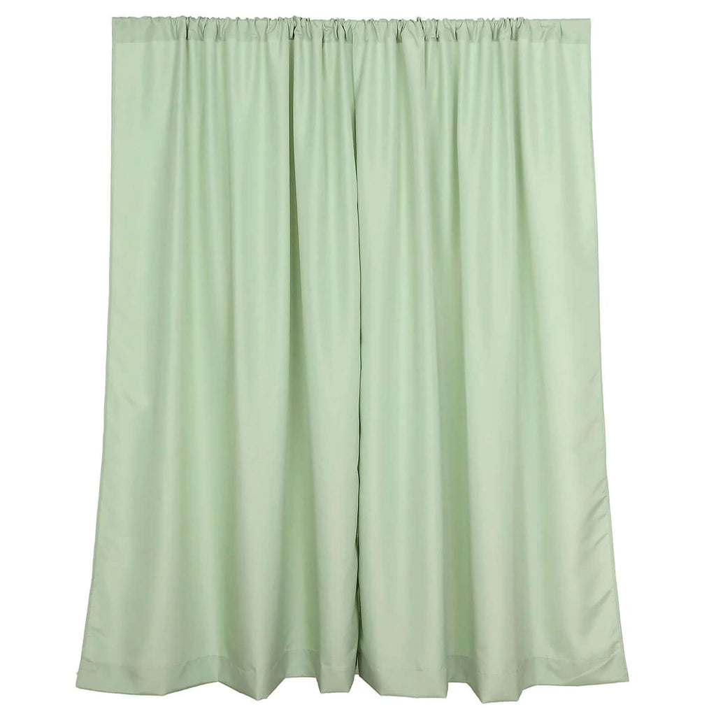 Sage Green Polyester Drapes 10ftx8ft | tableclothsfactory.com