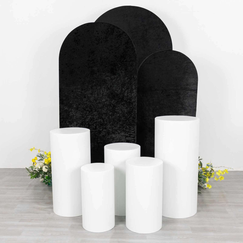 Black Crushed Velvet Chiara Backdrop Covers - 5ft, 6ft, 7ft ...