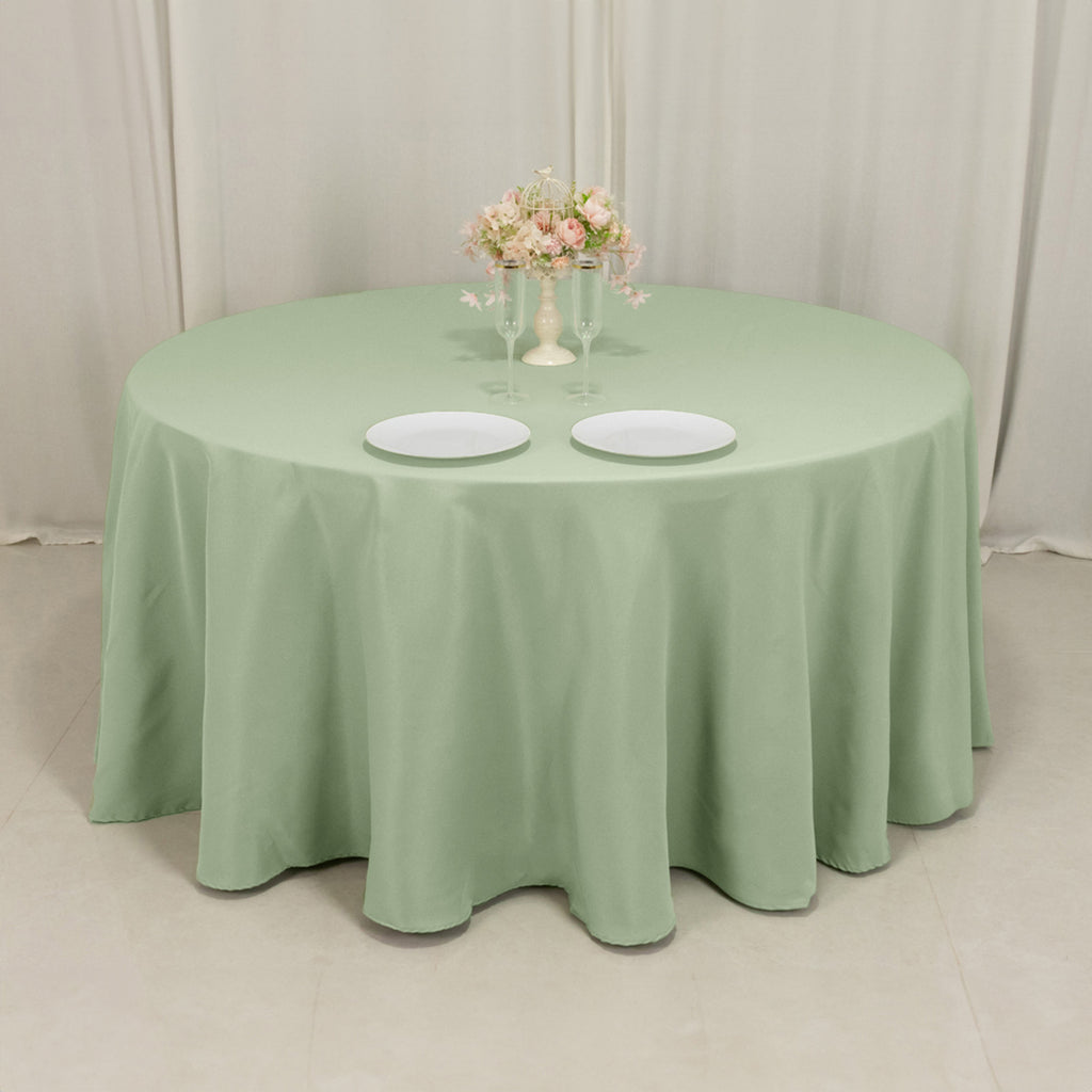 Premium Polyester Tablecloth 120" Sage Green | TableclothsFactory
