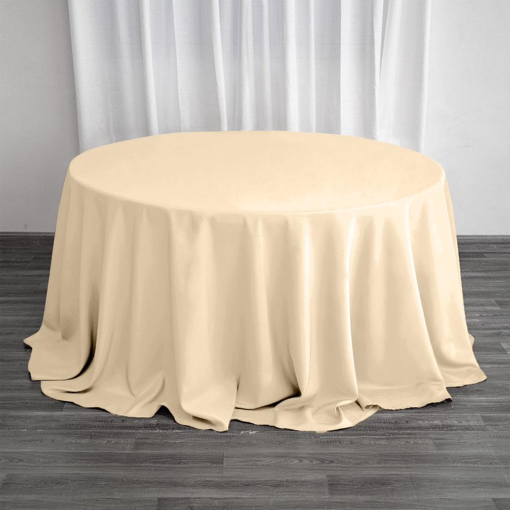 Polyester Tablecloth 132" Beige by TableclothsFactory.com