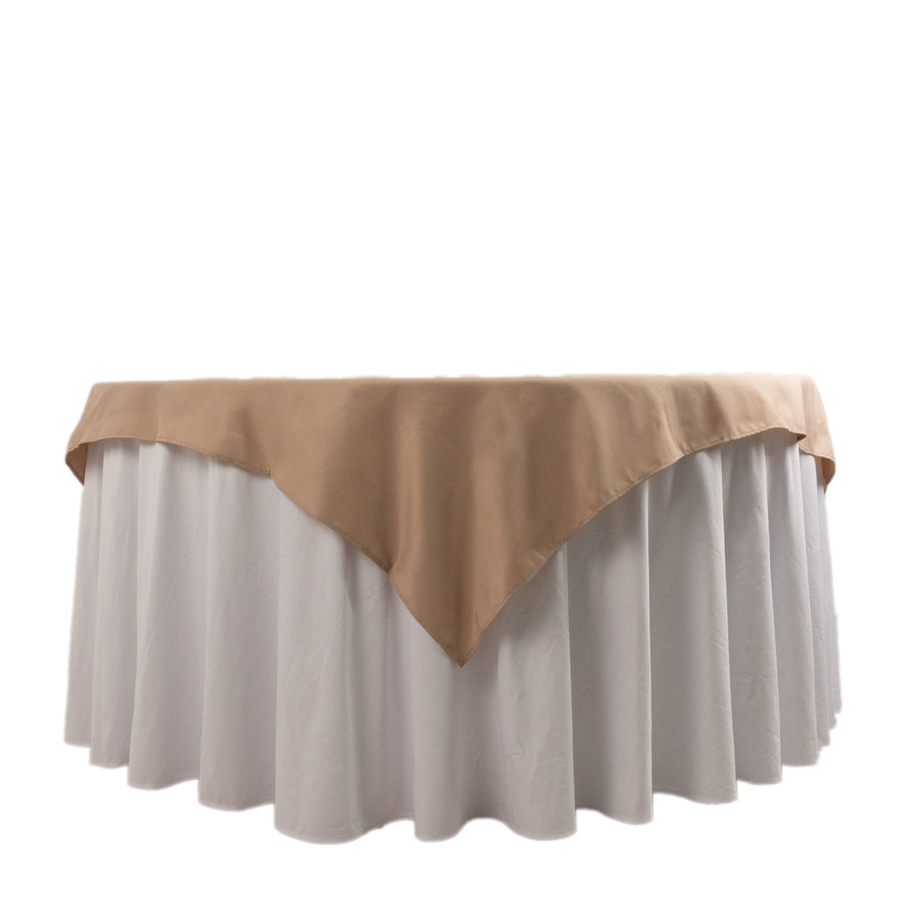 Premium Polyester Overlay 54"x54" Nude by TableclothsFactory.com
