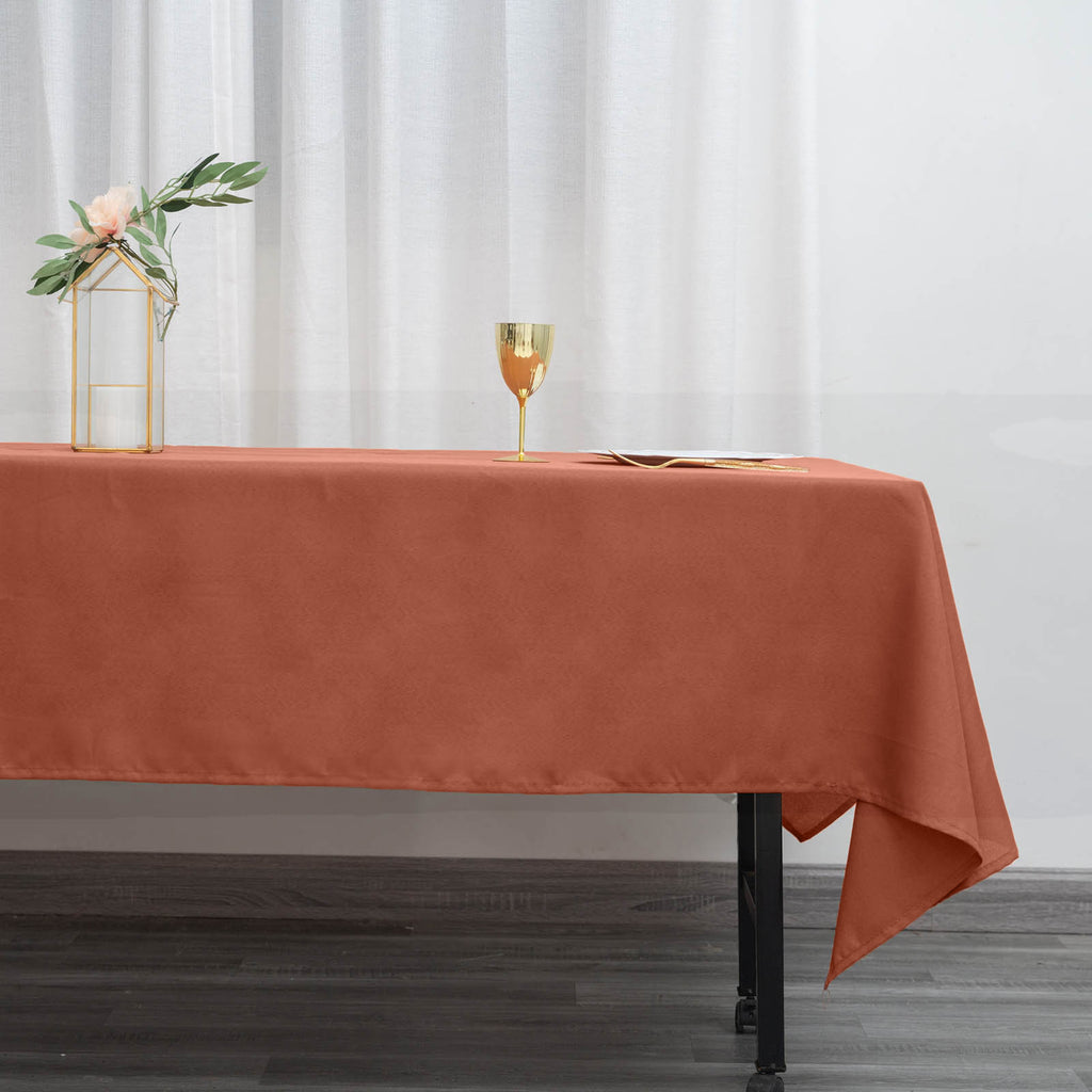 Polyester Tablecloth 60"x102" Terracotta | TableclothsFactory