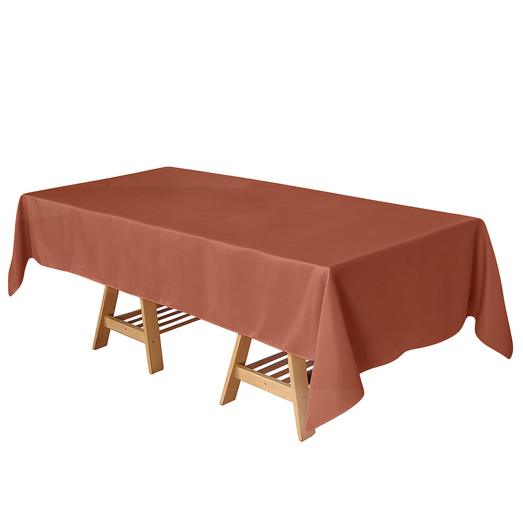 Polyester Tablecloth 60"x102" Terracotta | TableclothsFactory