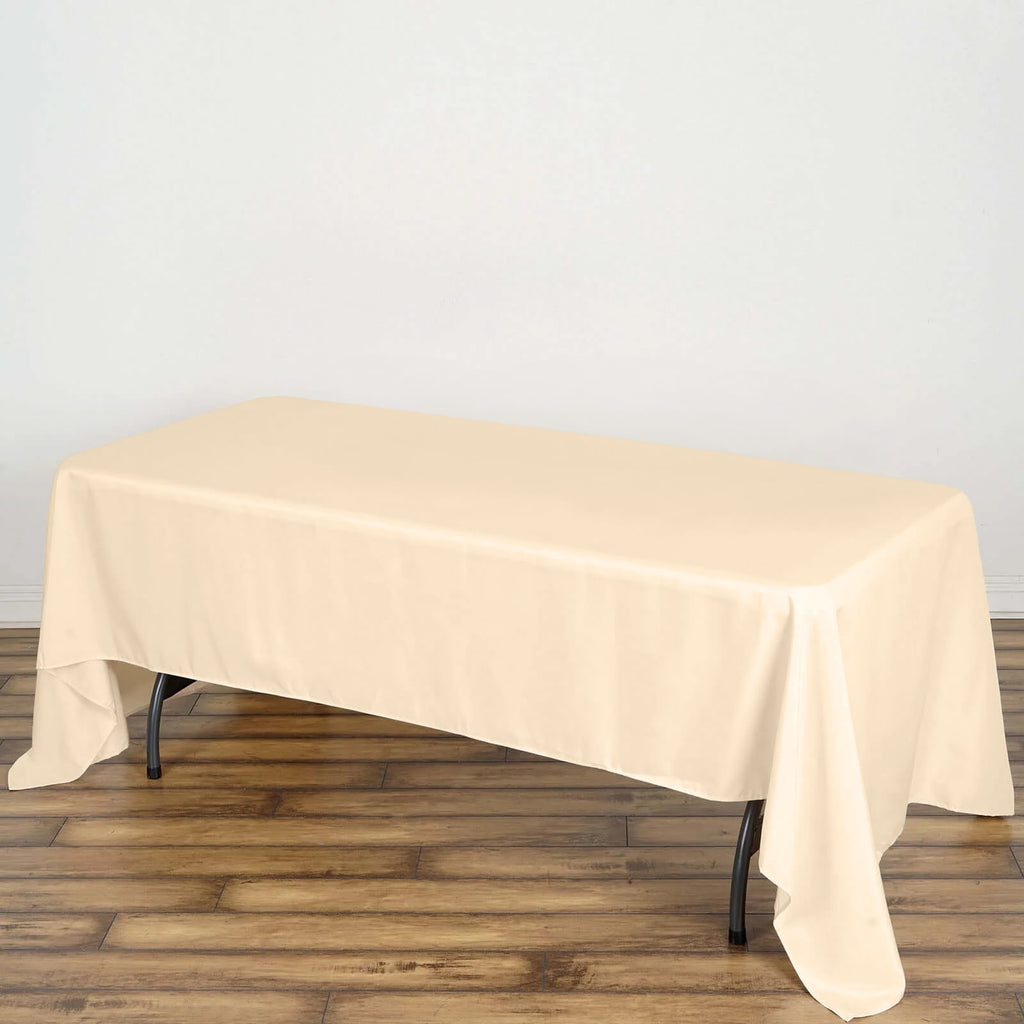 Polyester Tablecloth 60"x126" Beige by TableclothsFactory.com