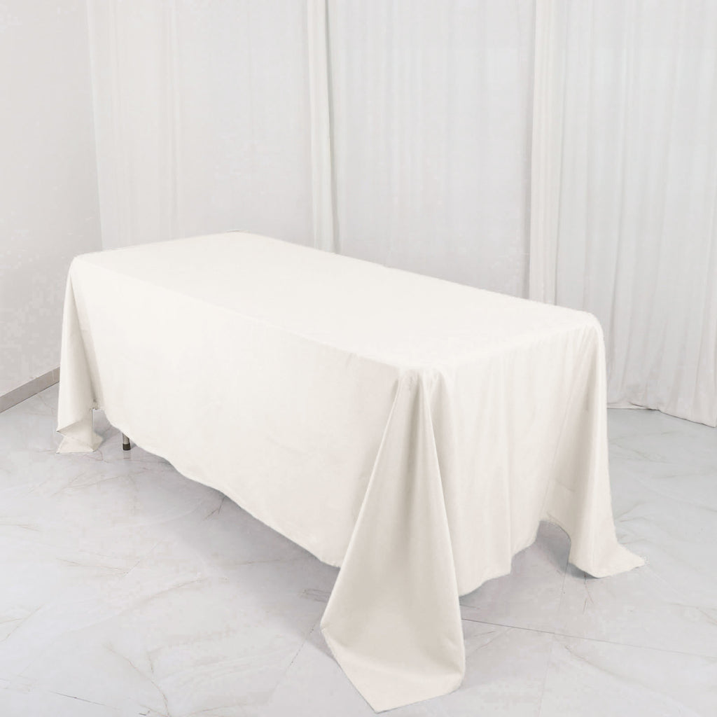 Polyester Tablecloth 72"x120" Ivory | TableclothsFactory
