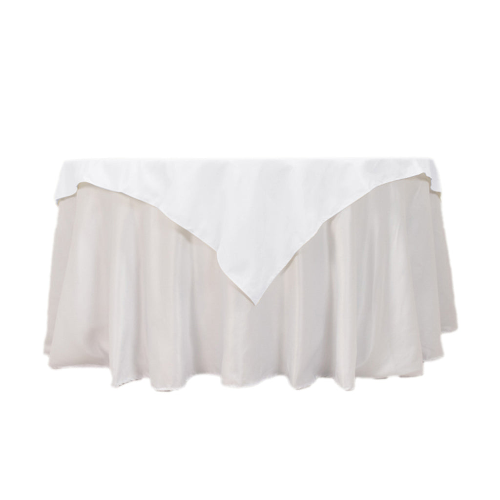 White Cotton Blend Table Overlay by TableclothsFactory