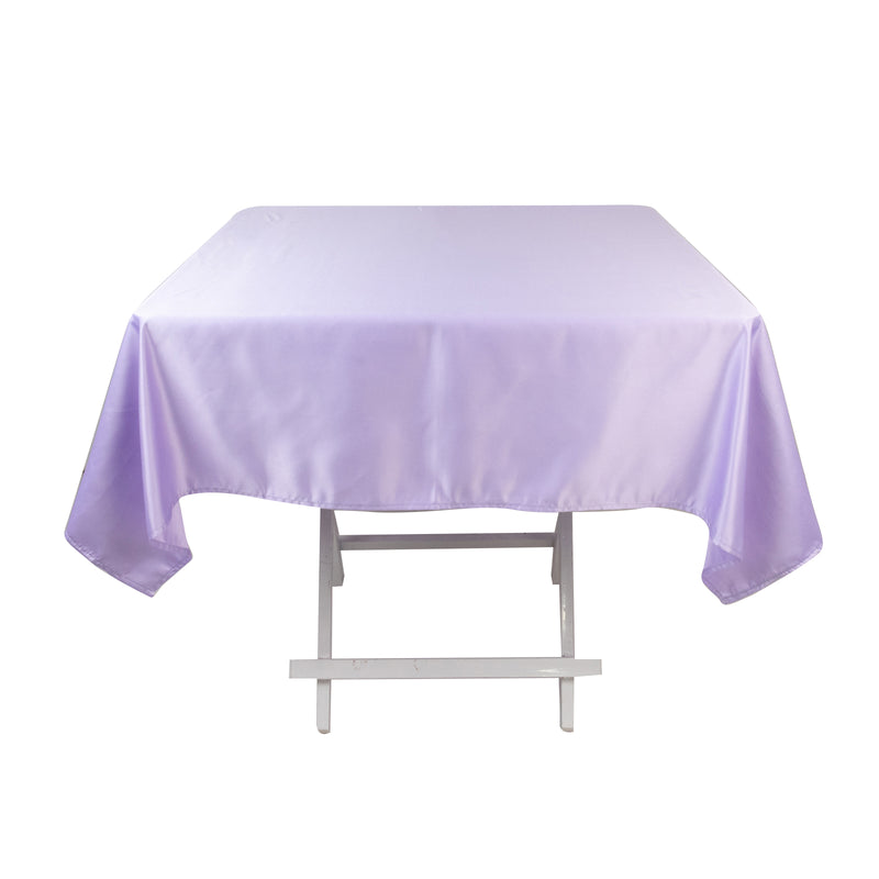 Lamour Satin Round Tablecloth 108" Lavender Lilac by TableclothsFactory.com