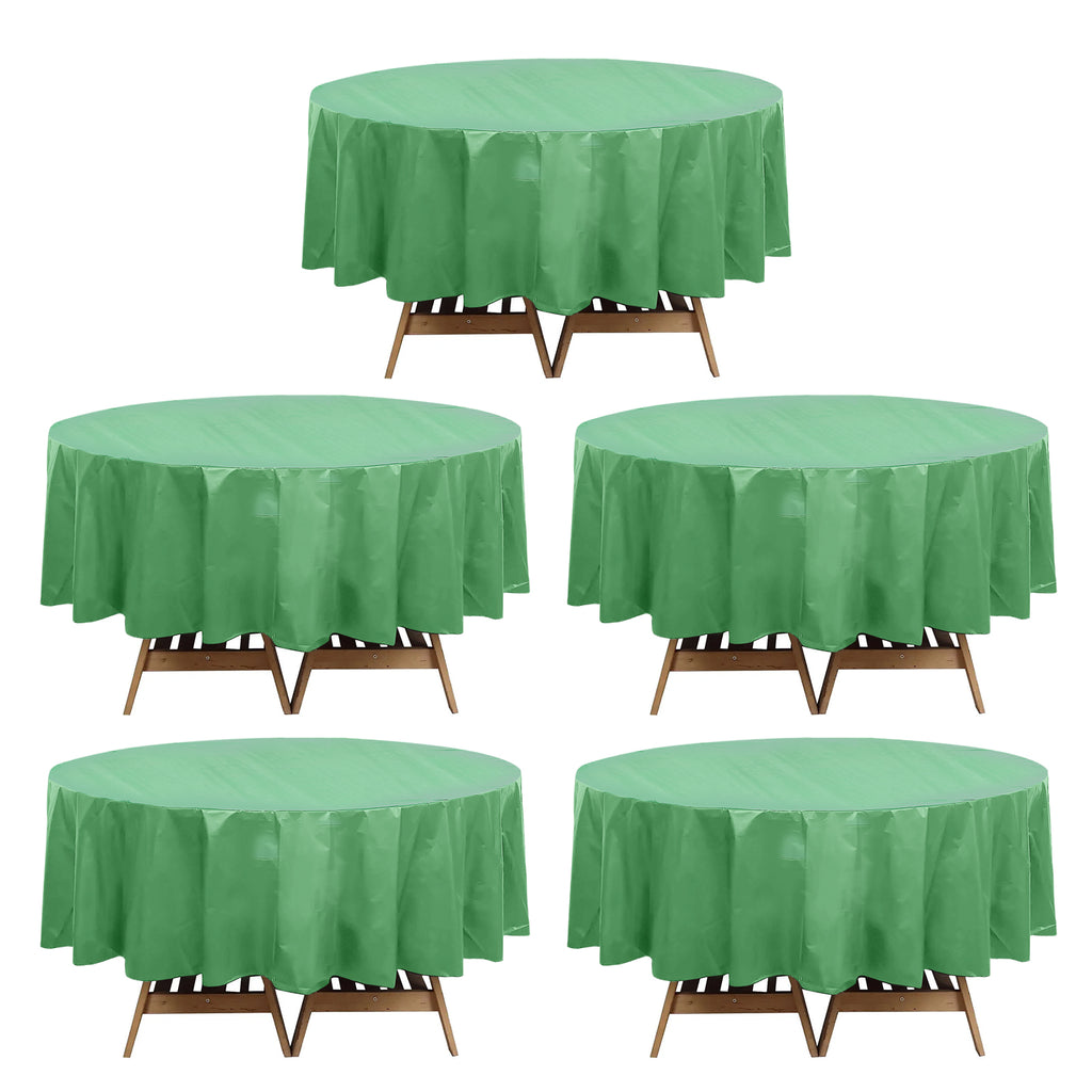 Plastic Round Table Covers 84" Sage Green | TableclothsFactory