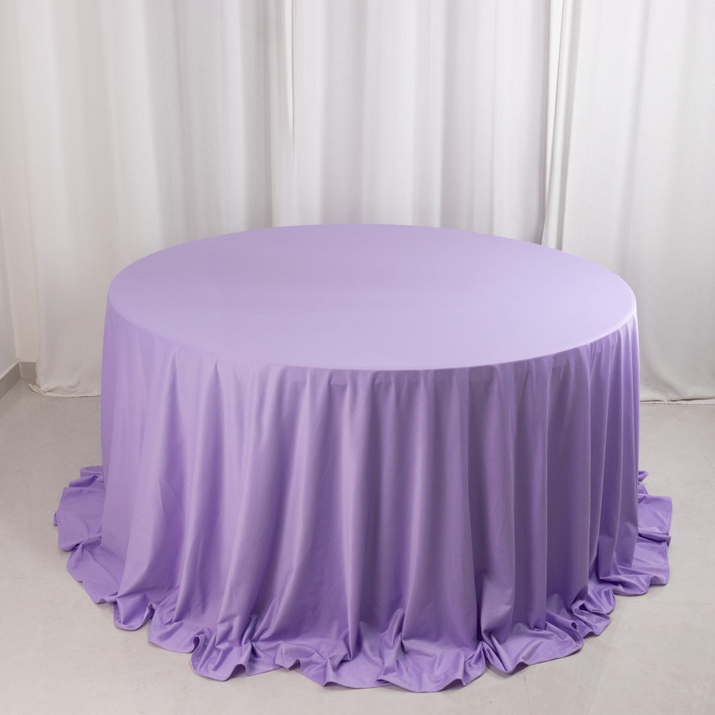 Premium Scuba Round Tablecloth 132" Lavender Lilac by ...