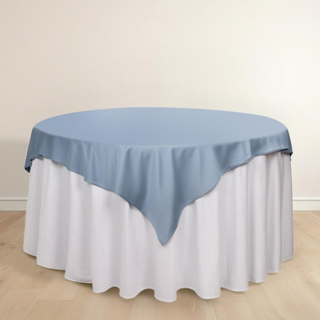 Premium Scuba Square Overlay 70"x70" Dusty Blue | TableclothsFactory