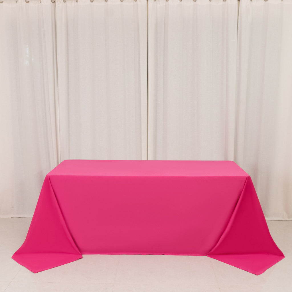 Seamless Scuba Tablecloth 90"x132" Fuchsia | TableclothsFactory