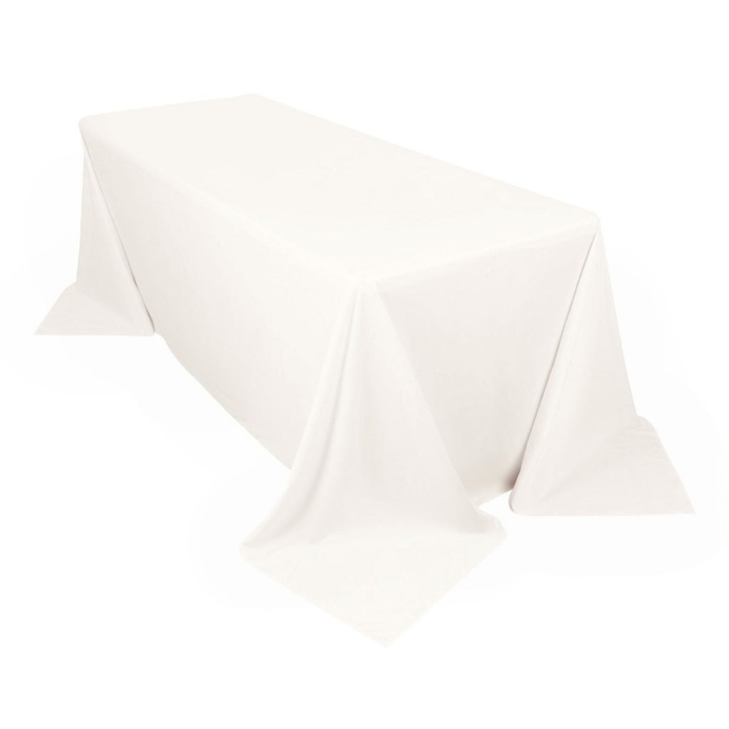 Scuba Rectangular Tablecloth 90"x132" Ivory | TableclothsFactory