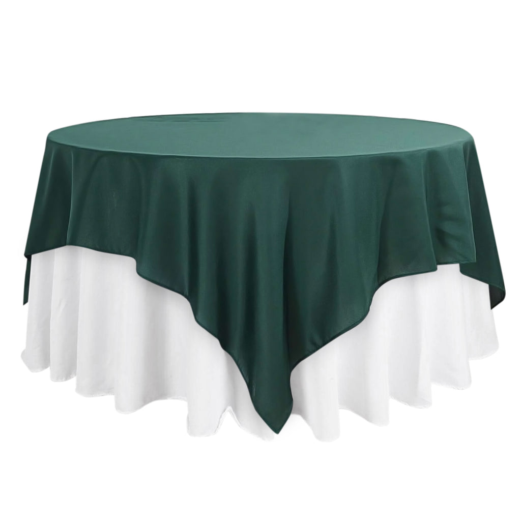 Polyester Square Overlay 90"x90" Emerald Green by TableclothsFactory.com