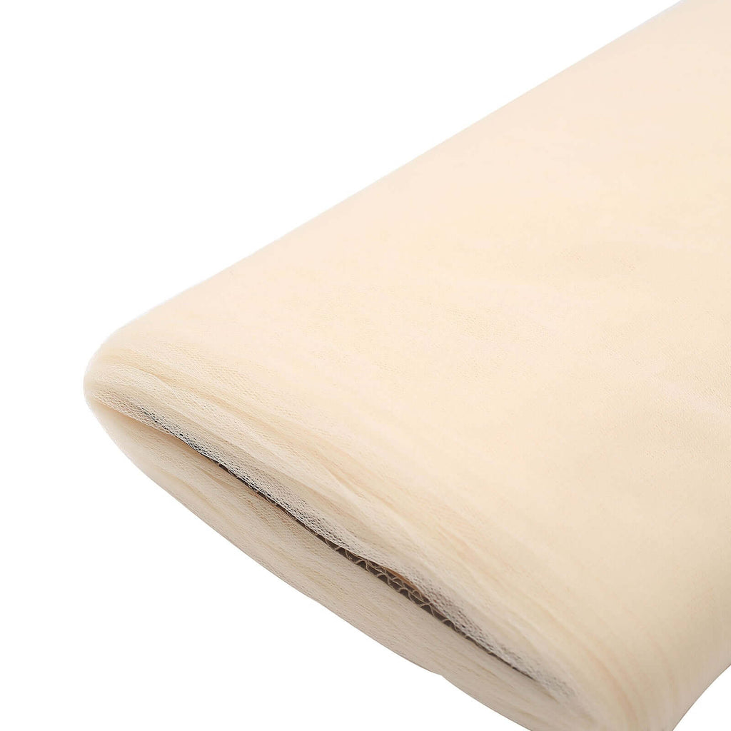 Ivory Tulle Fabric Bolt 54"x40 Yards | tableclothsfactory.com