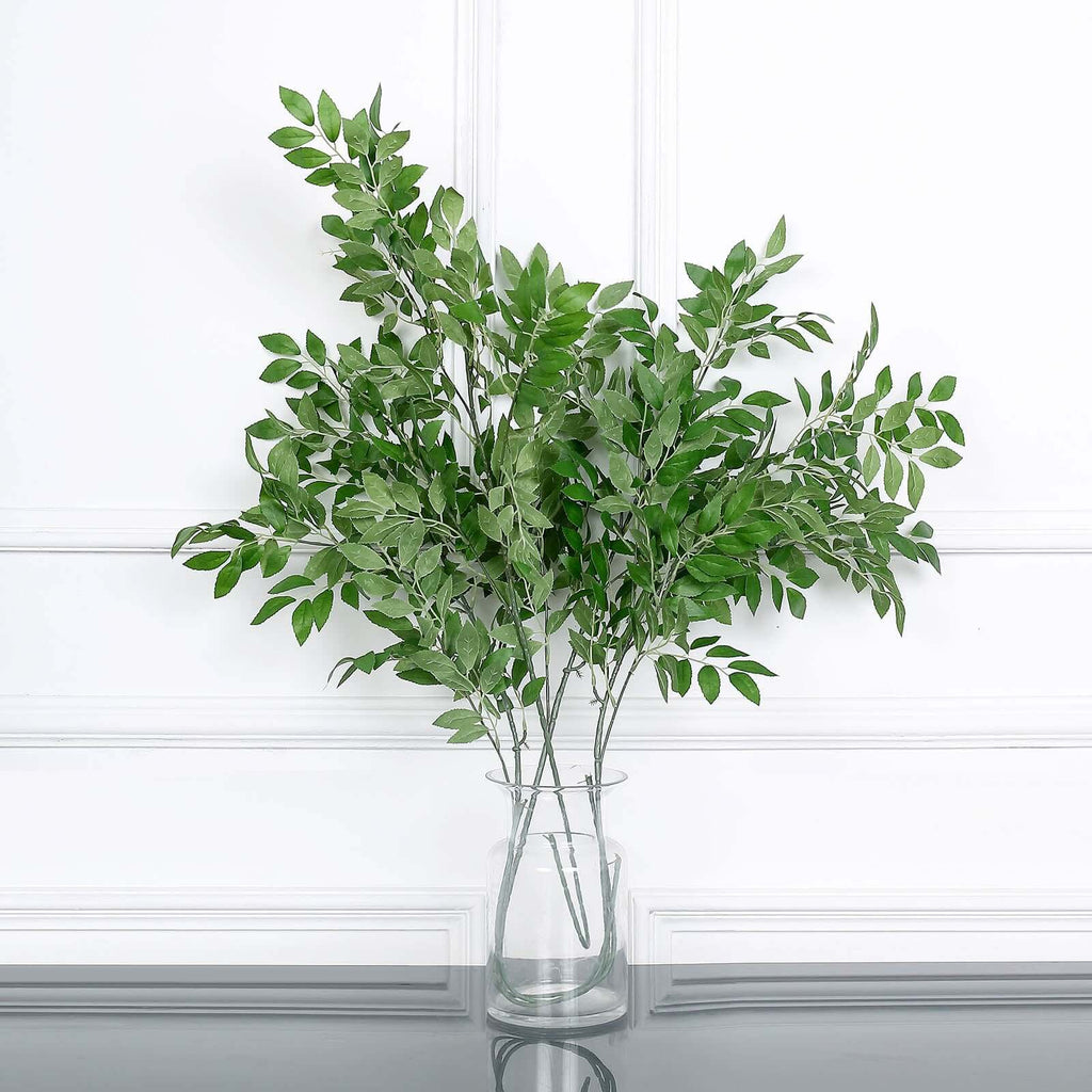2 Bush 42" Green Artificial Beech Leaf Branches
