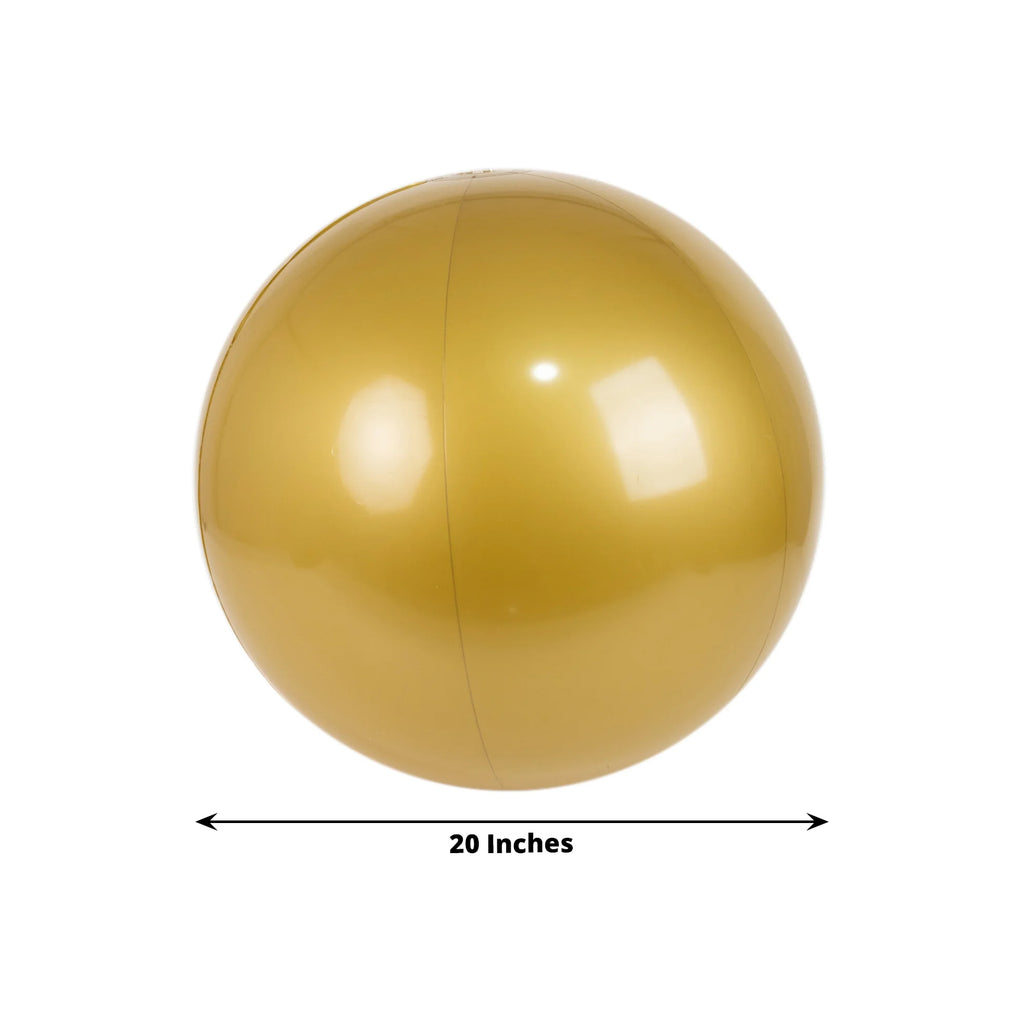 2 Pack Gold Inflatable Play Ball 20" by Tableclothsactory