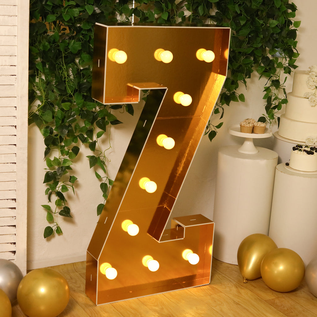 LED Marquee Light Up Letter Z, 4ft Gold | TableclothsFactory