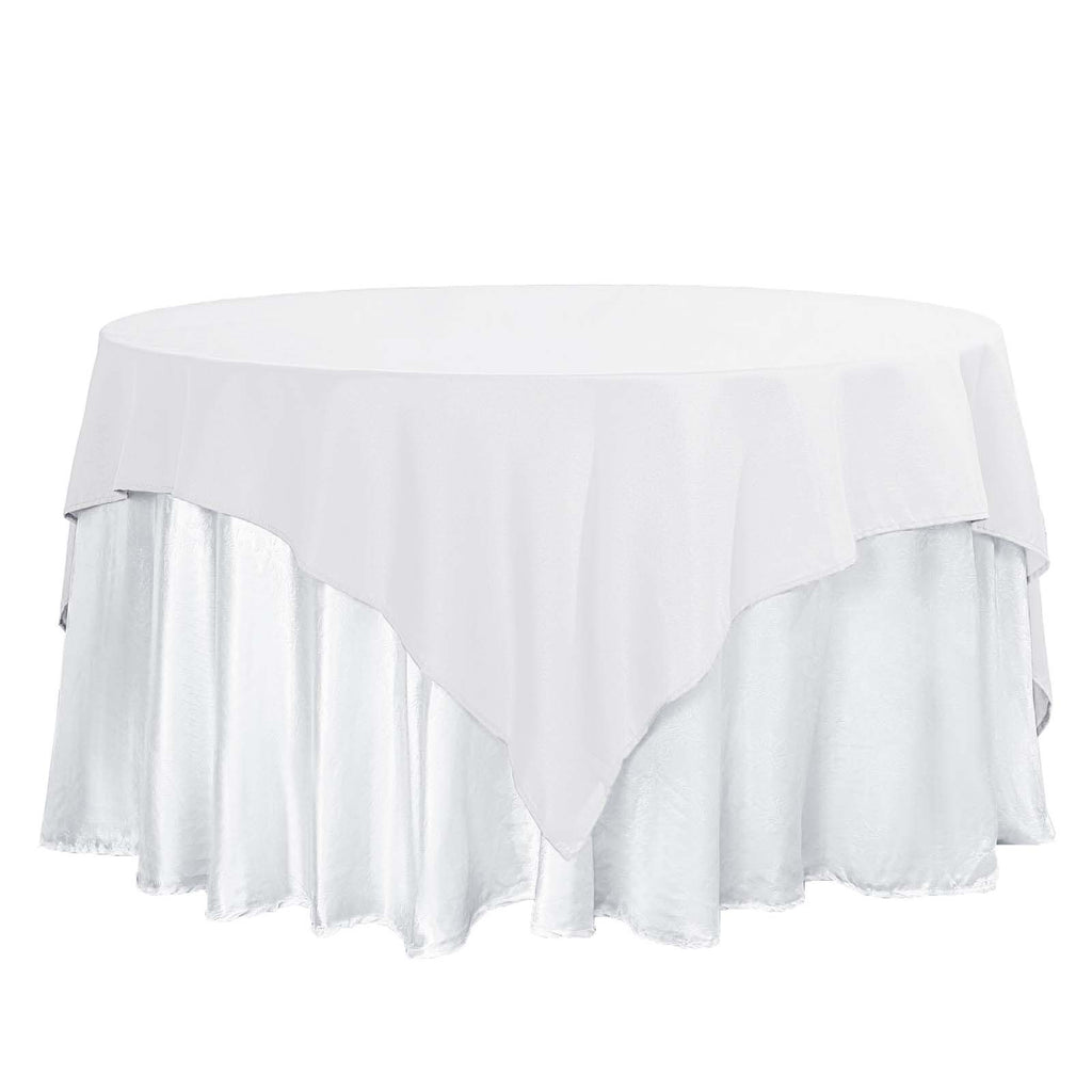 Polyester Square Overlay 70"x70" White by TableclothsFactory.com