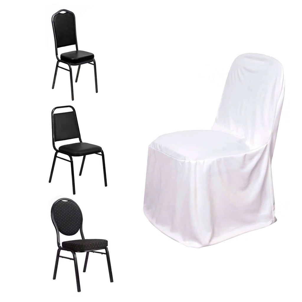 Scuba Banquet Chair Cover White by TableclothsFactory.com
