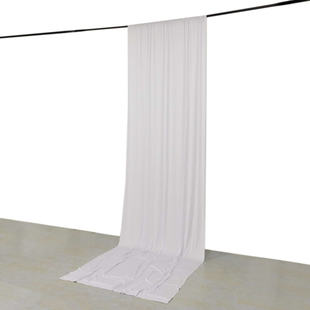 White 4-Way Stretch Spandex Event Curtain 5ftx14ft | tableclothsfactory.com