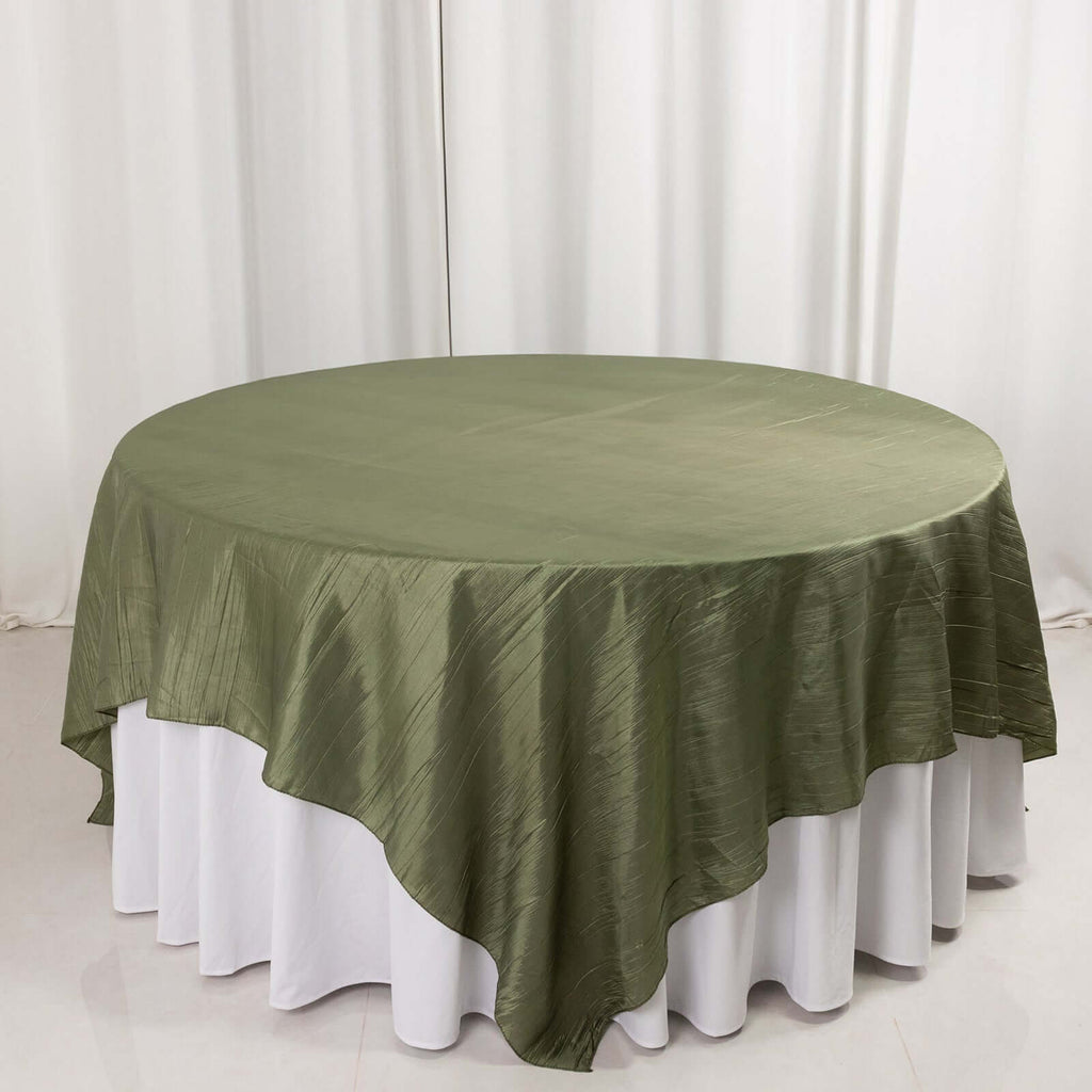 Crinkle Taffeta Overlay 90"x90" Dusty Sage | TableclothsFactory