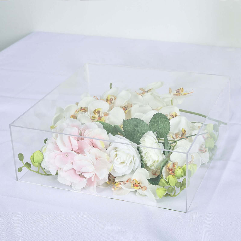 Clear Acrylic Cake Box Stand 18x18" by TableclothsFactory.com