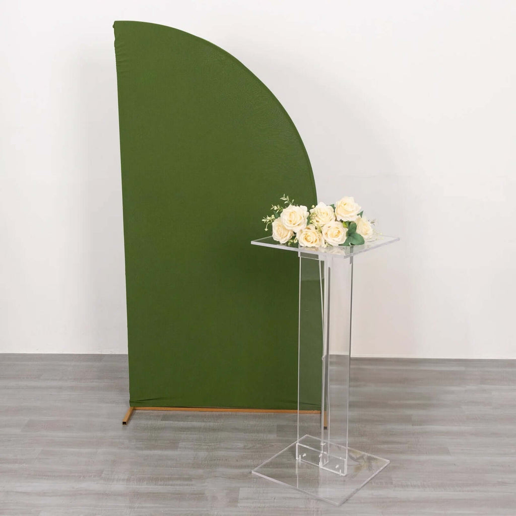 Acrylic Pedestal Stand Square Bases Clear 32" | TableclothsFactory