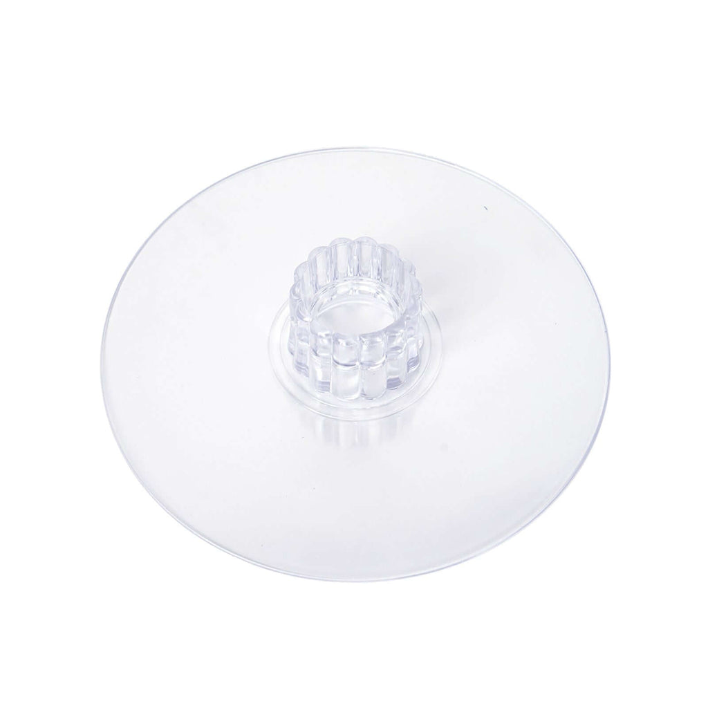 Acrylic Round DIY Cake Stand Plate 10" Clear | TableclothsFactory