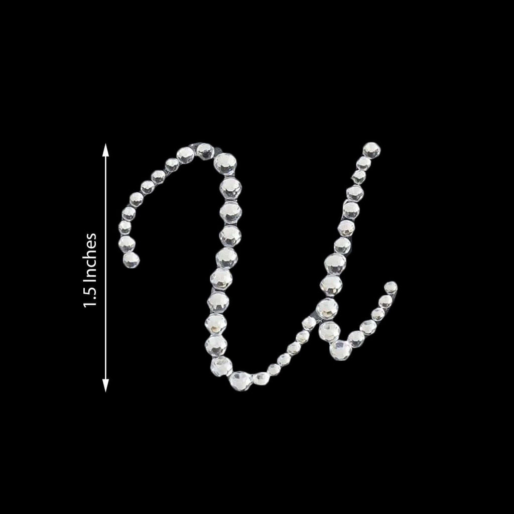 Clear Rhinestone Monogram Letter Stickers - 12 Pack | TableclothsFactory