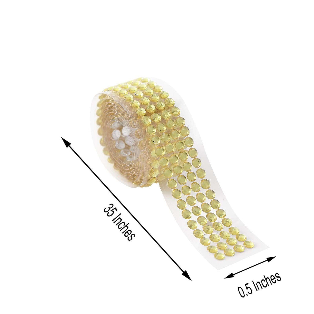 3ft Gold Rhinestone Stick-On Tape | TableclothsFactory