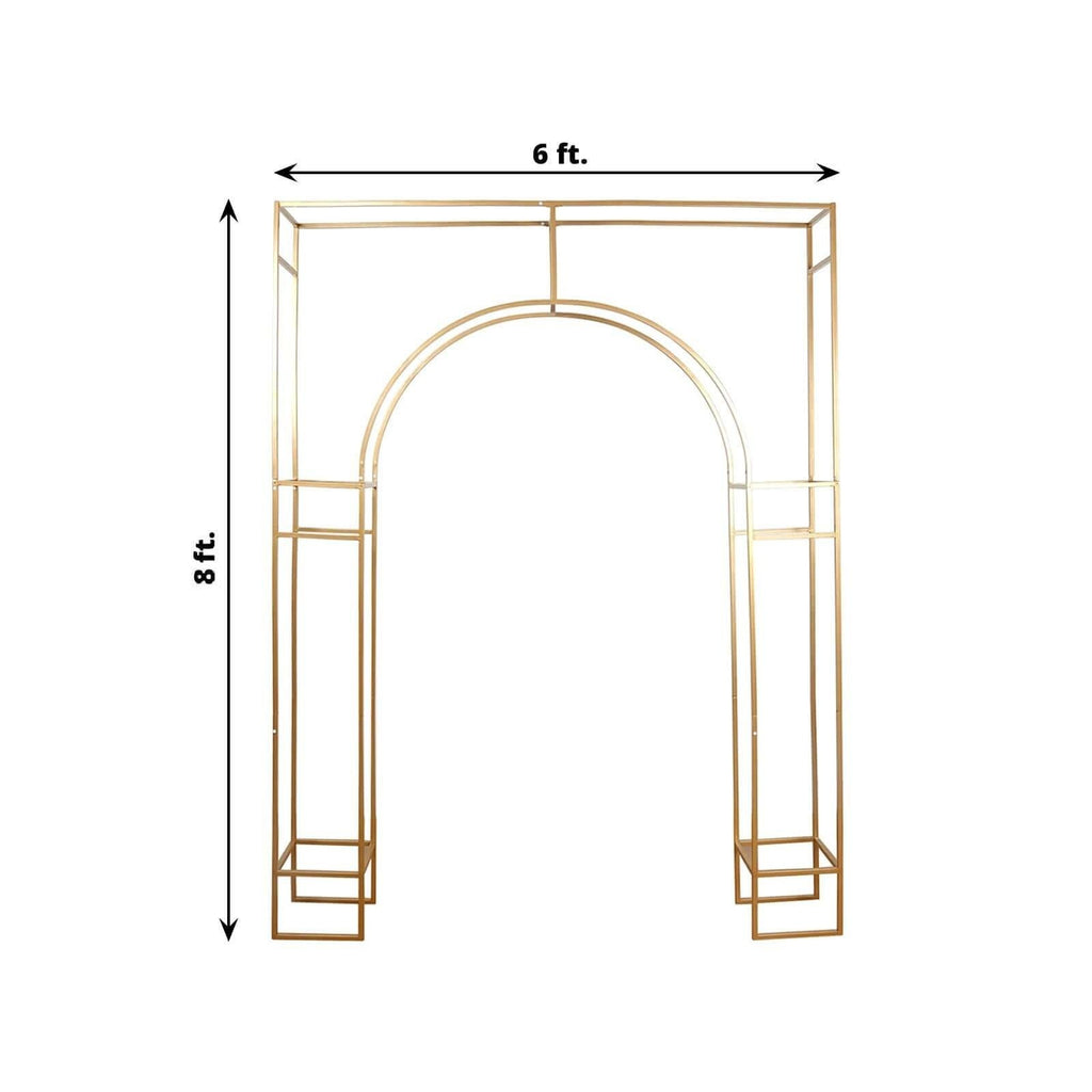 8ft Gold Metal Wedding Arch | TableclothsFactory