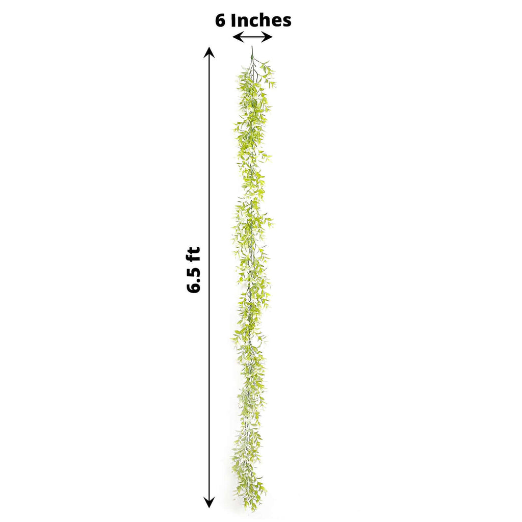 6.5ft Green Artificial Peperomia Vine | TableclothsFactory