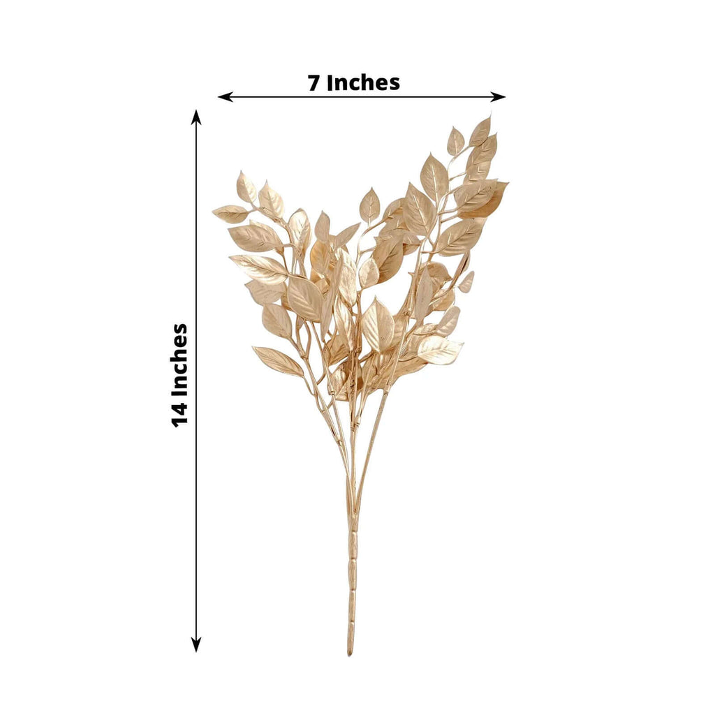 Artificial Metallic Gold Italian Ruscus Branches | TableclothsFactory