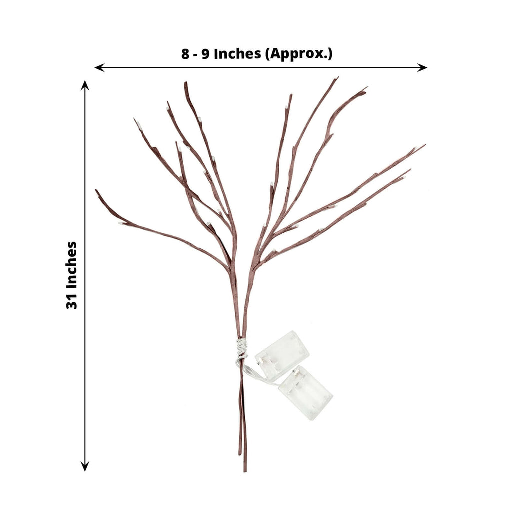 LED Tree Twig Lights Artificial Brown 28.5" | TableclothsFactory