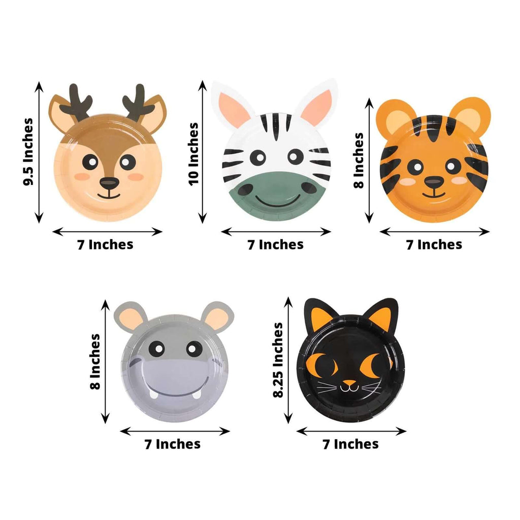 Paper Round Plates Assorted Animal Print 7" | TableclothsFactory