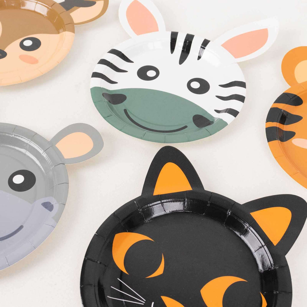 Paper Round Plates Assorted Animal Print 7" | TableclothsFactory