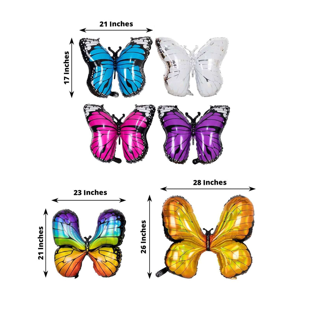 Assorted Butterfly Helium Foil Balloons - 6 Pack | TableclothsFactory