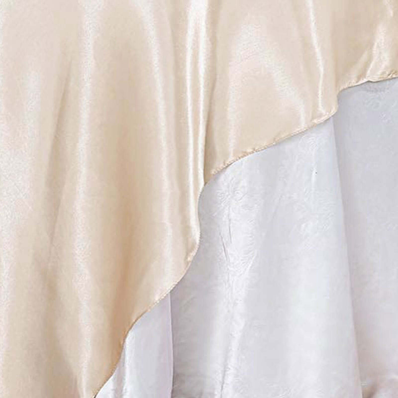 Satin Overlay 90"x90" Dusty Blue by TableclothsFactory.com