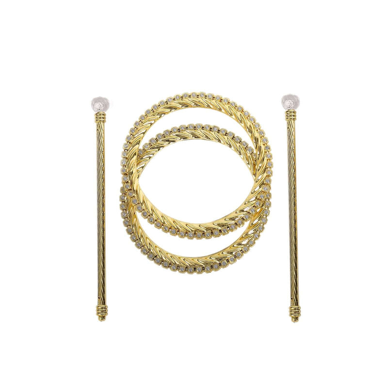 Gold Acrylic Braided Curtain Tie Backs - Set of 2 | TableclothsFactory