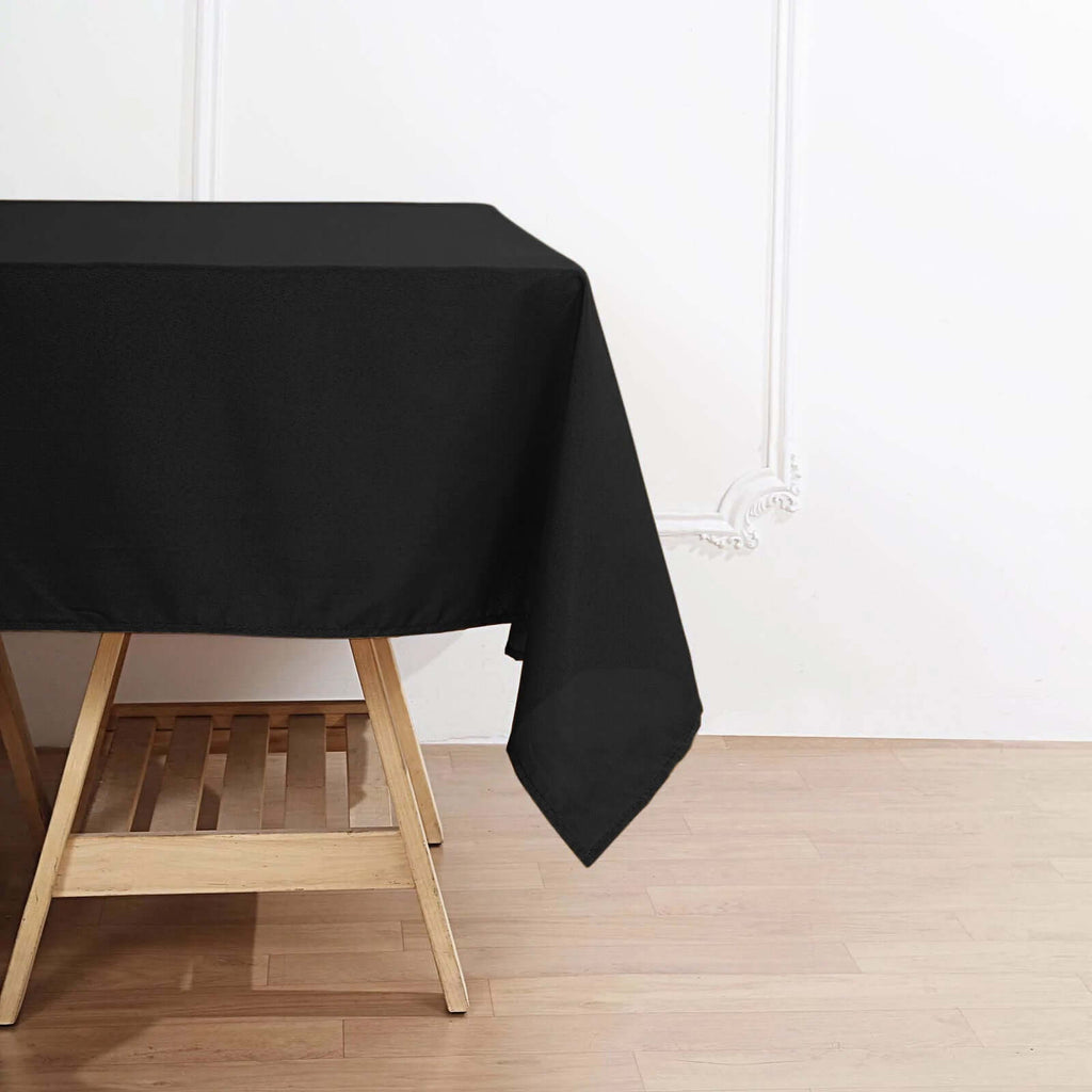 Premium Polyester Tablecloth 70"x70" Black | TableclothsFactory