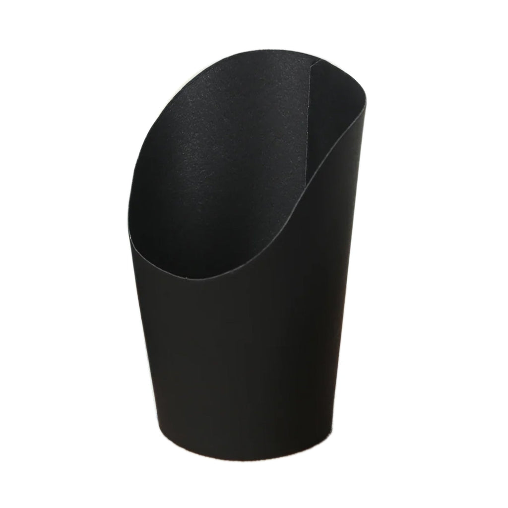 Slanted Mouth Paper Cups Black 14oz | TableclothsFactory