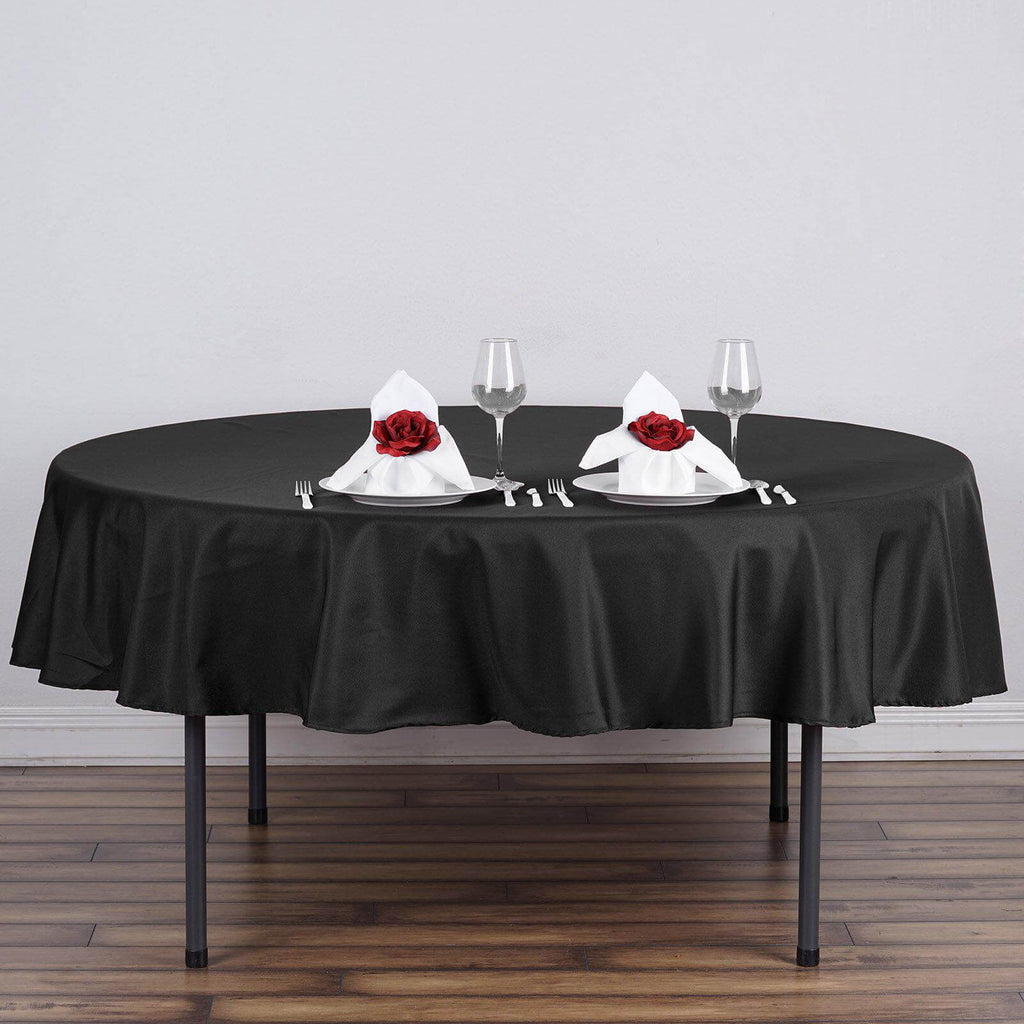 Polyester Tablecloth 70" Black | TableclothsFactory