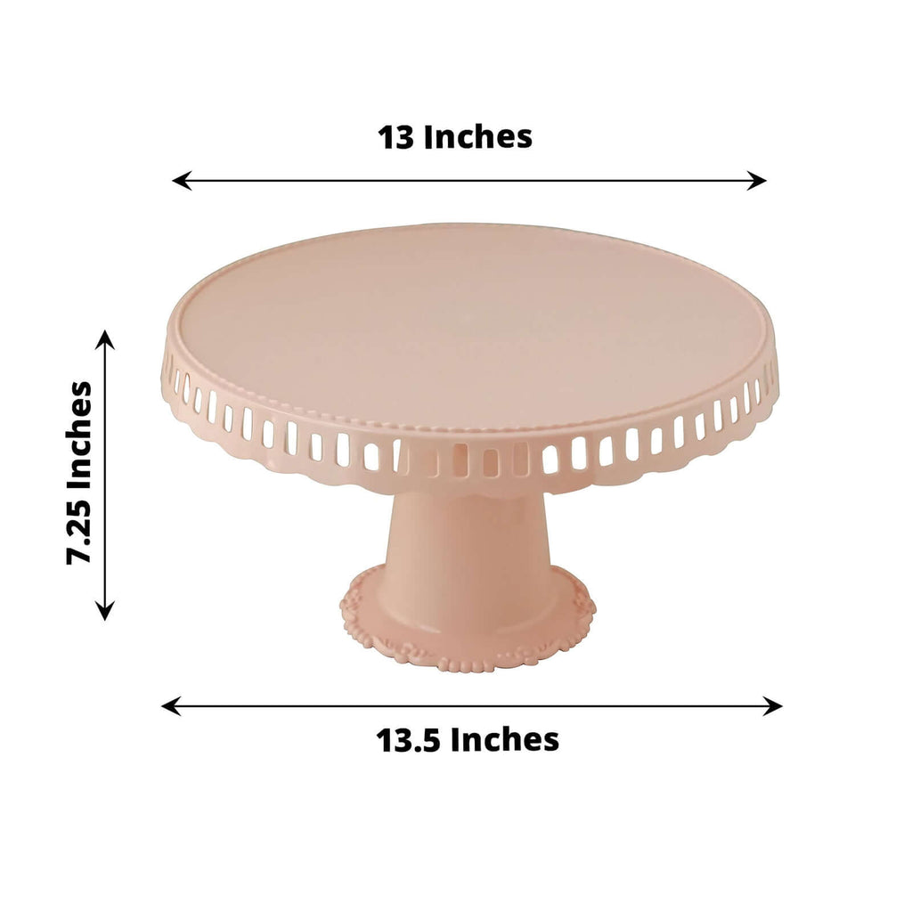 Plastic Round Pedestal Cake Stands 13" Blush | TableclothsFactory
