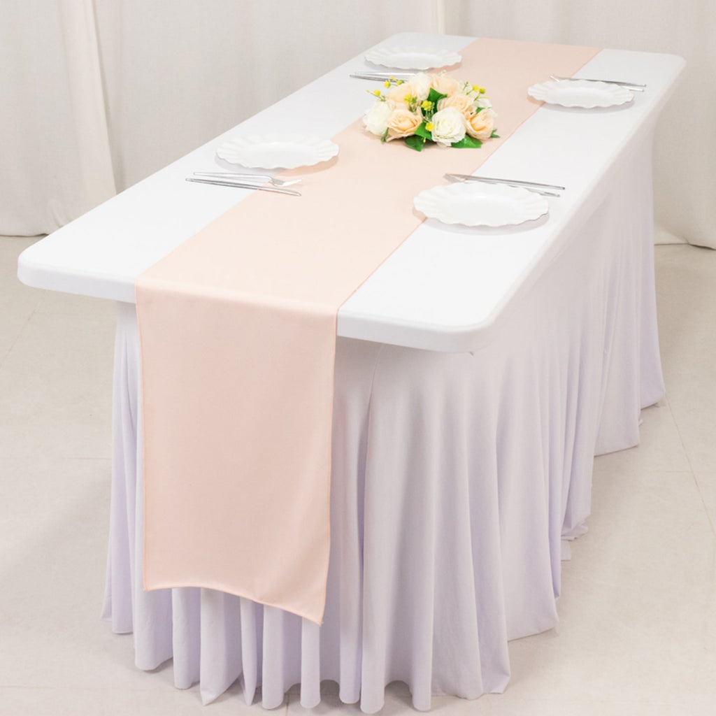 Scuba Table Runner 12"x108" Blush | TableclothsFactory