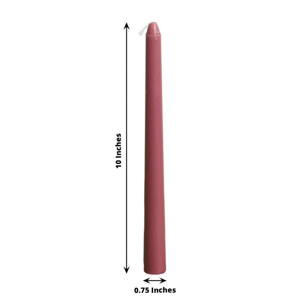 Mixed Dusty Rose Taper Candles 12 Pack | TableclothsFactory